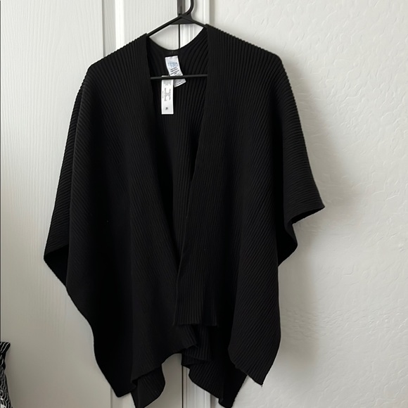 Time and Tru | Tops | Time And Tru Black Ribbed Open Front Wrapruana ...